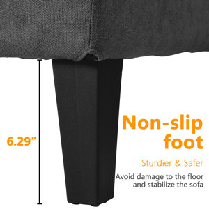 Ebern Designs Atiye 74'' Upholstered Convertible Sofa | Wayfair